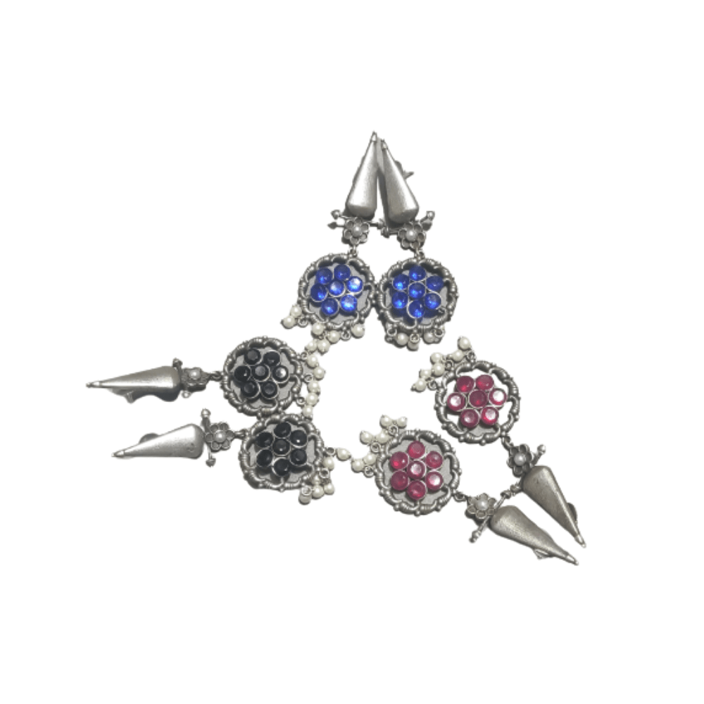 Handmade Oxi-Silver Plated Drop Earrings - Oxi Jewellery